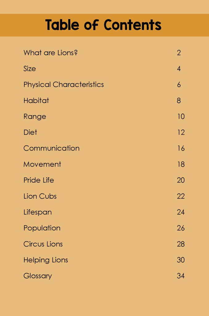 Lions – Elementary Explorers