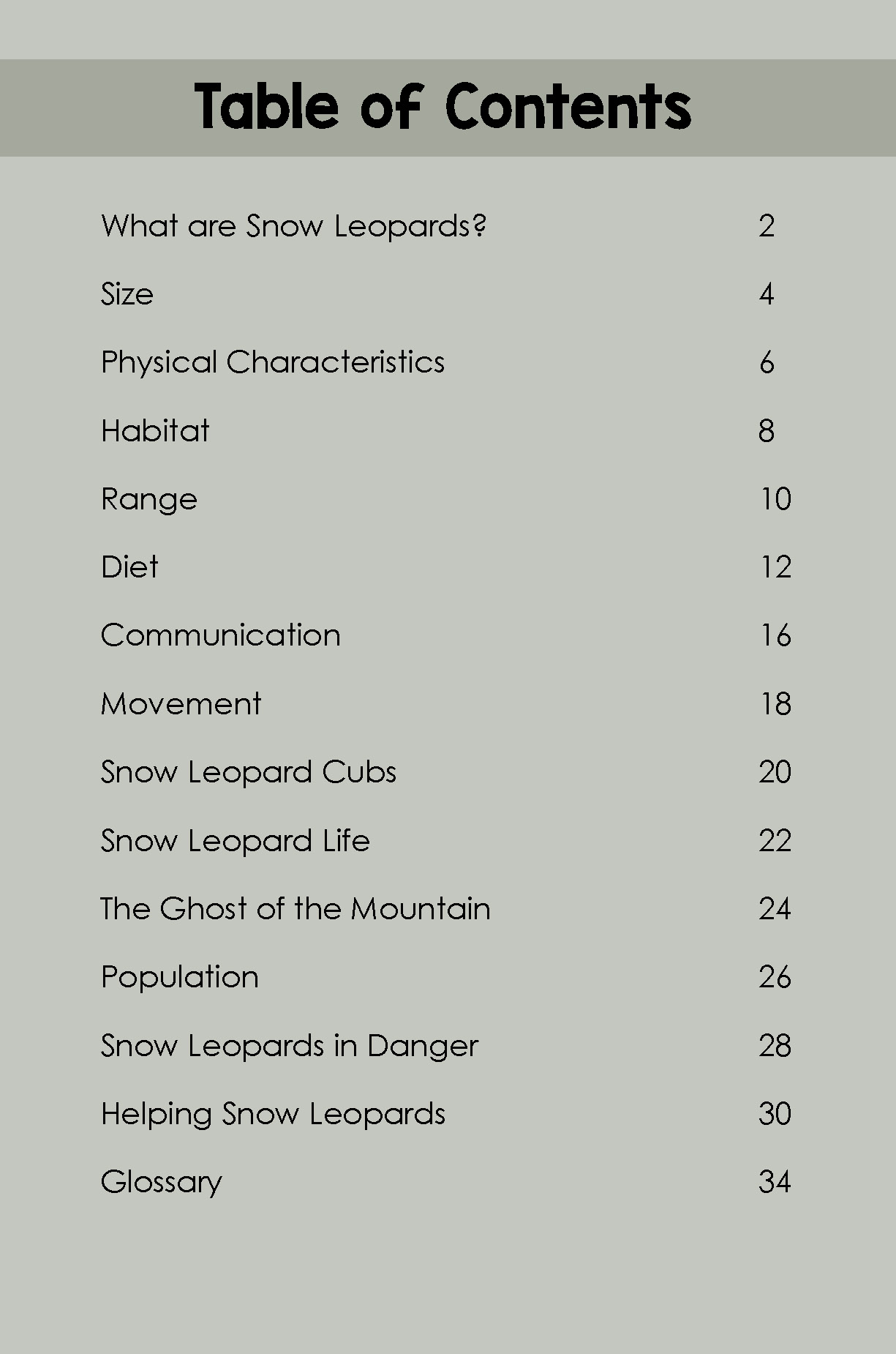 Snow Leopards – Elementary Explorers