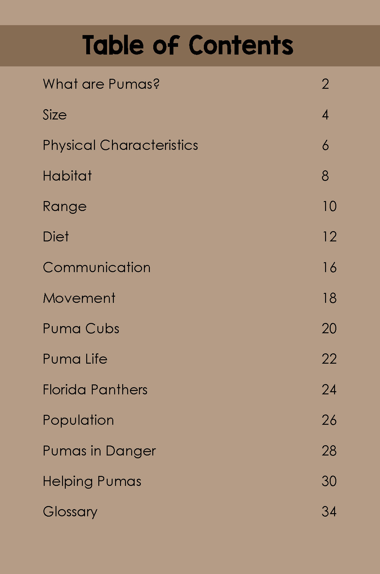 Pumas – Elementary Explorers