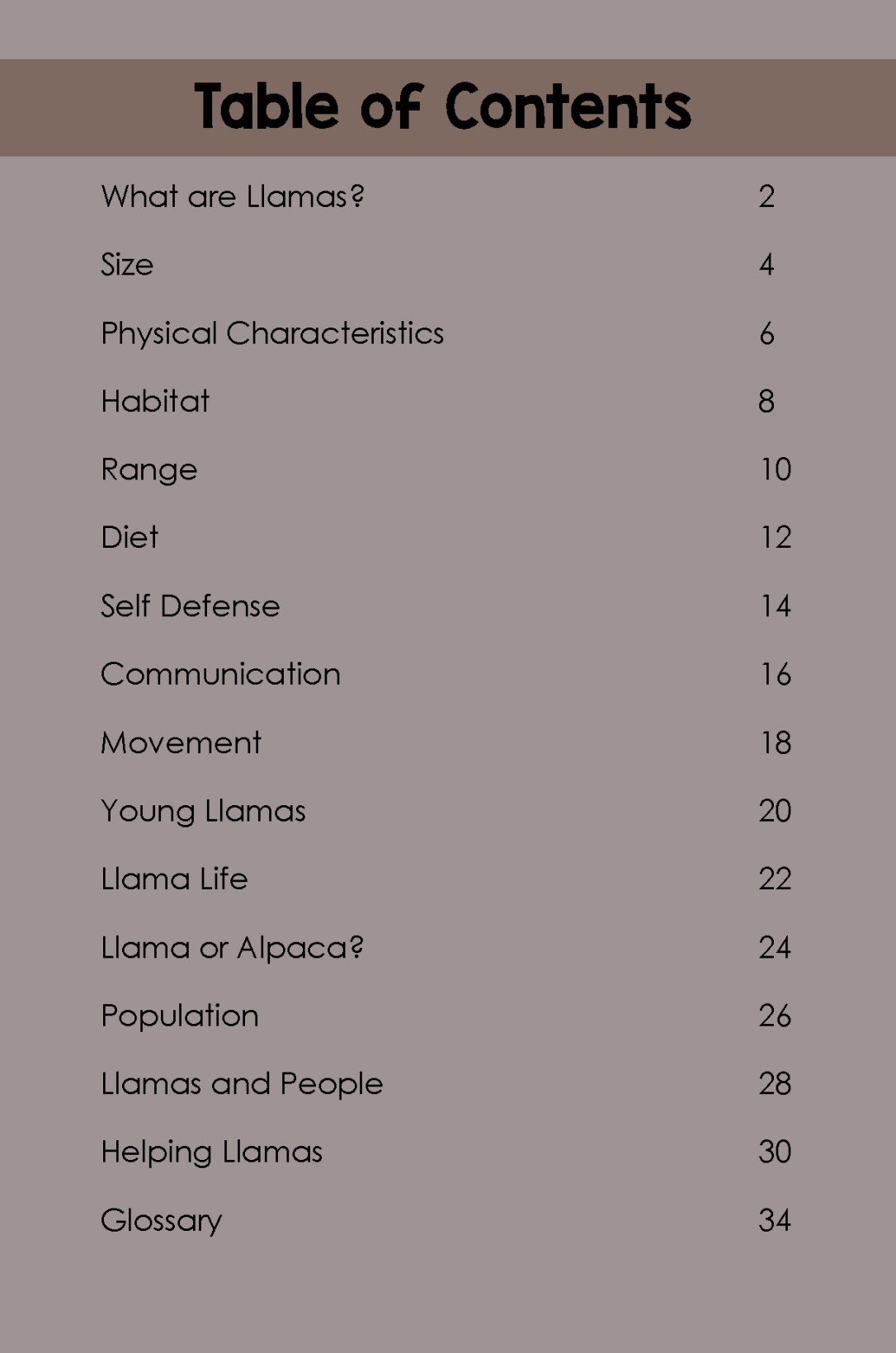 Llamas – Elementary Explorers